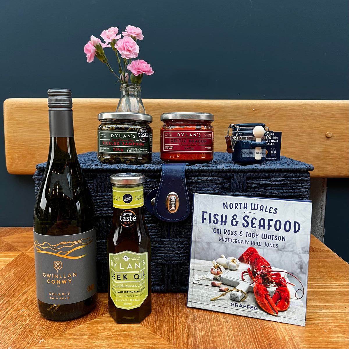 The North Wales Fish & Seafood Complements Hamper | Gwinllan Conwy Vineyard